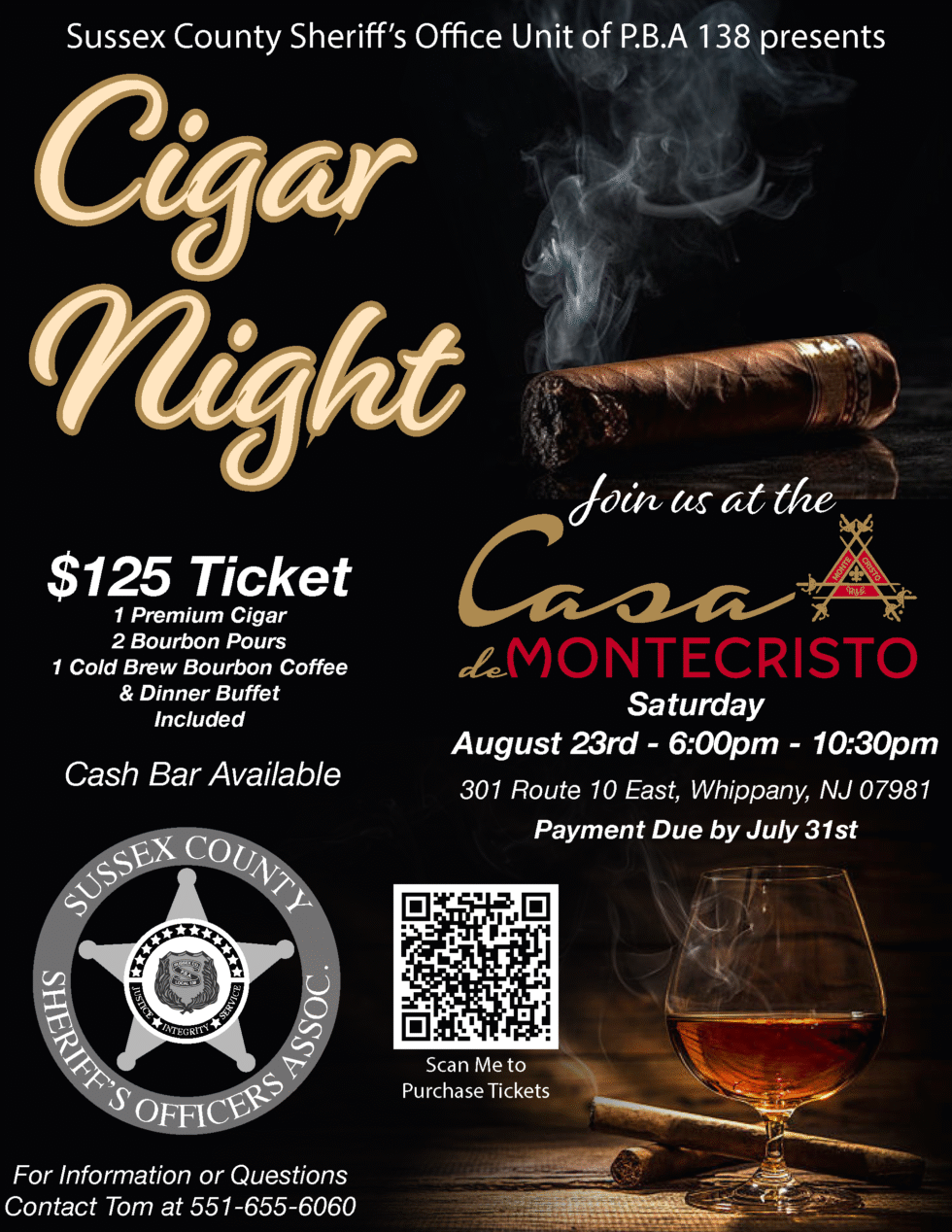Sussex County Sheriff’s Office P.B.A. 138 Presents: Cigar Night! 🌟 | NJSPBA