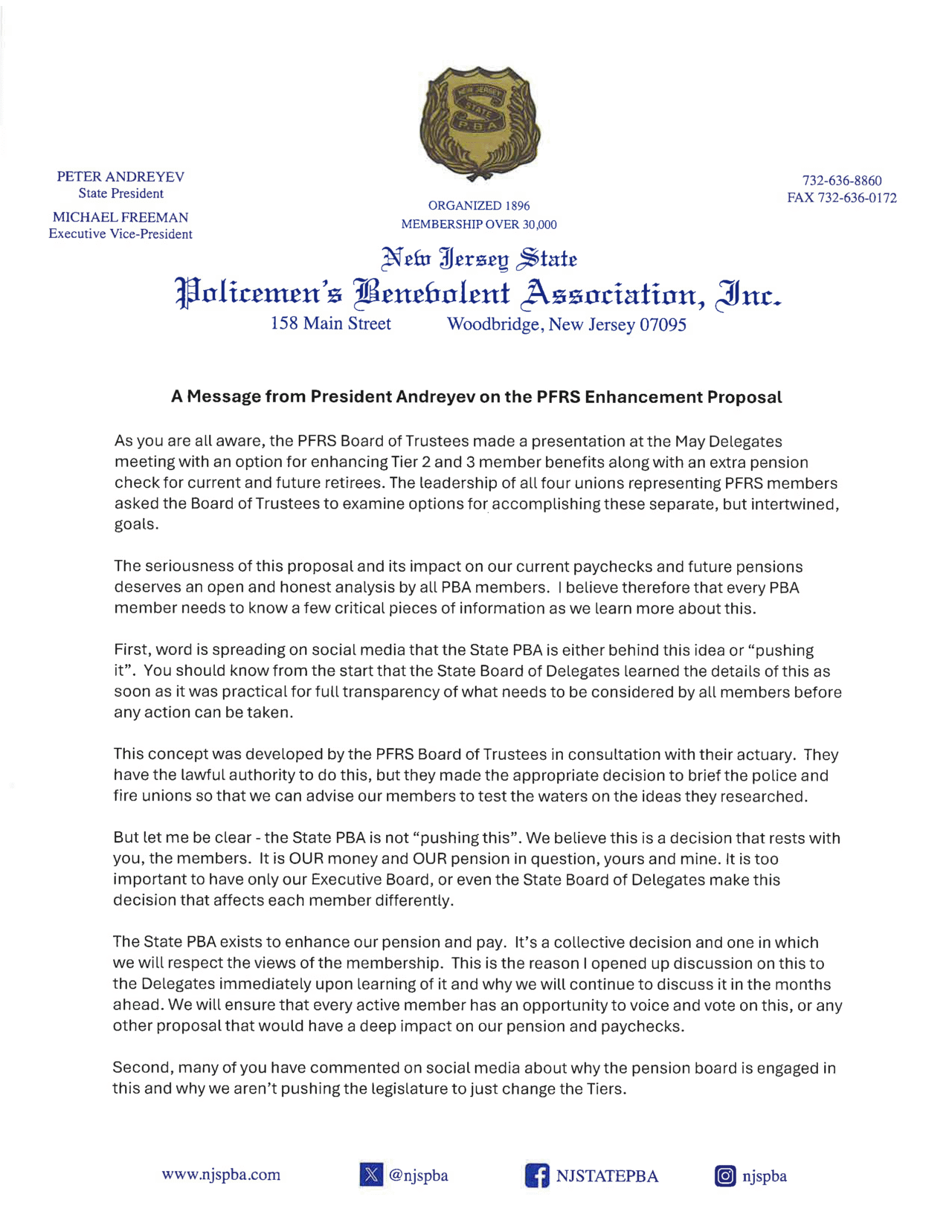 NJSPBA | New Jersey State Policemen's Benevolent Association