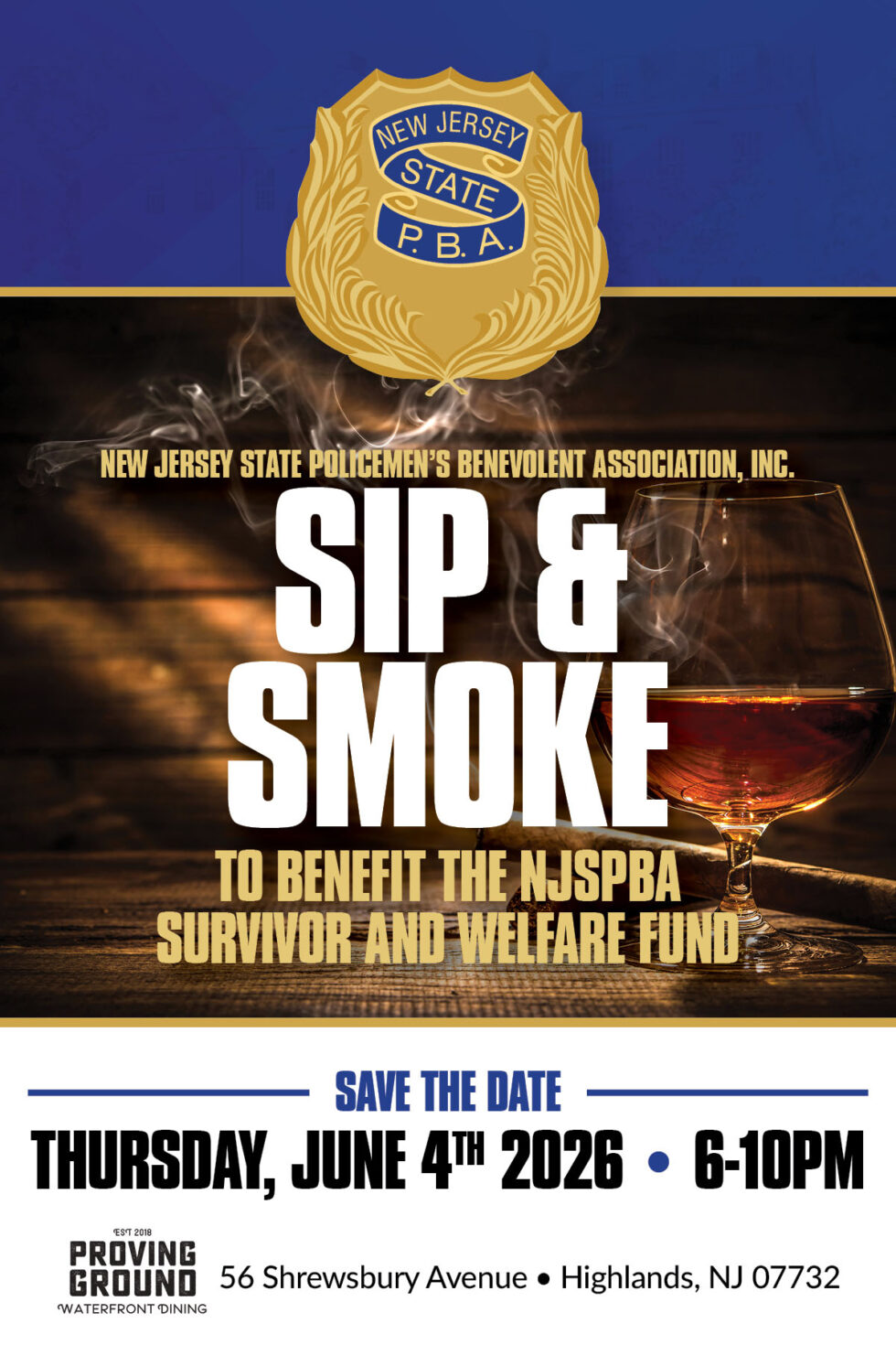 Sip & Smoke” – An Evening in Support of Our Heroes | NJSPBA